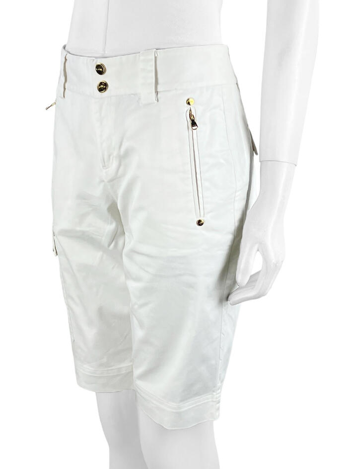Bermuda Lauren Ralph Lauren Tecido Branco - KMZ71 Original | Etiqueta Única