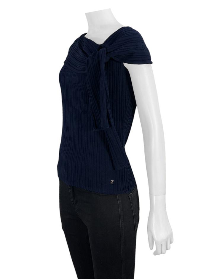 Blusa Carolina Herrera Amarração Azul - CLNN8 Original | Etiqueta Única