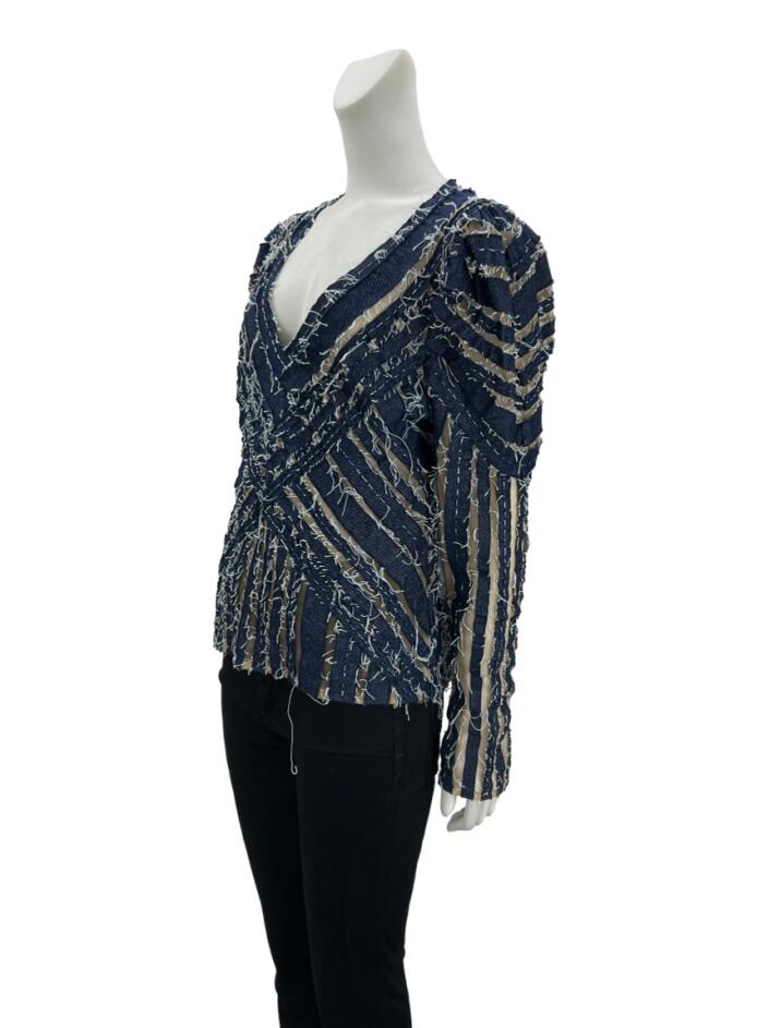 Blusa Manzan Aplicações Azul - CJGD3 Original | Etiqueta Única