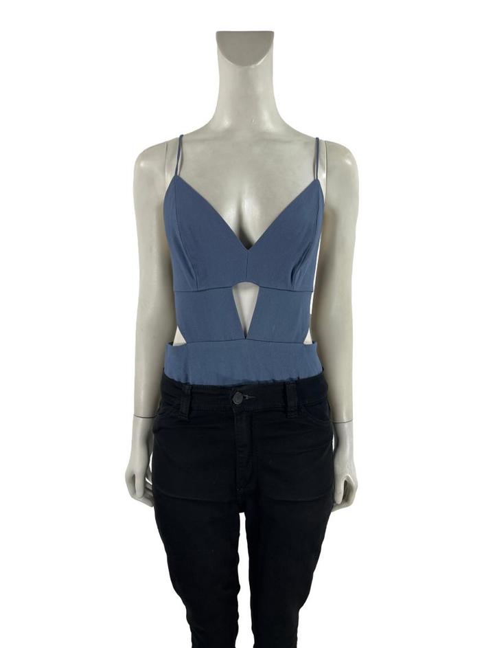 Body Rosa Chá Recortes Azul - DBUL109 Original | Etiqueta Única