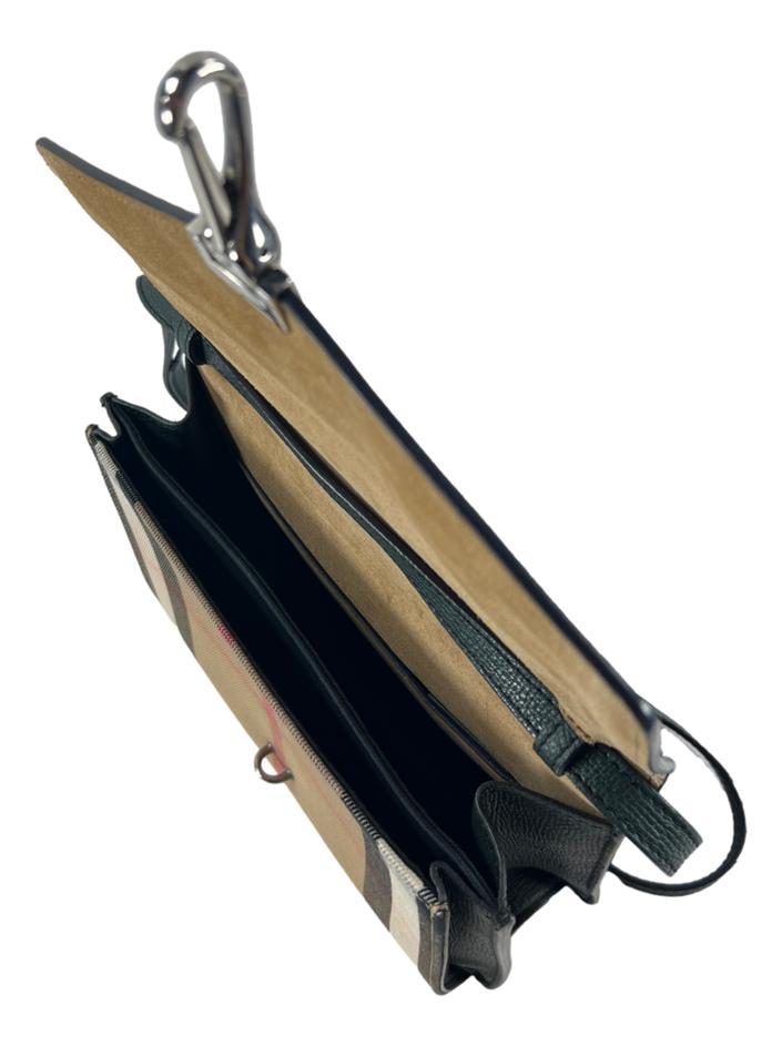 Bolsa Tiracolo Burberry Macken House Check Verde - DBQD1 Original ...