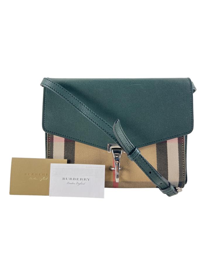 Bolsa Tiracolo Burberry Macken House Check Verde - DBQD1 Original ...