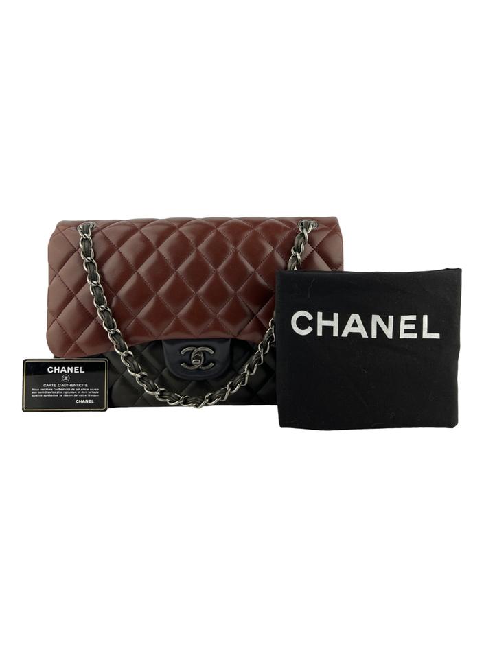 Bolsa Tiracolo Chanel Double Flap Lambskin Quilted Tri-Color - CPEP1 ...