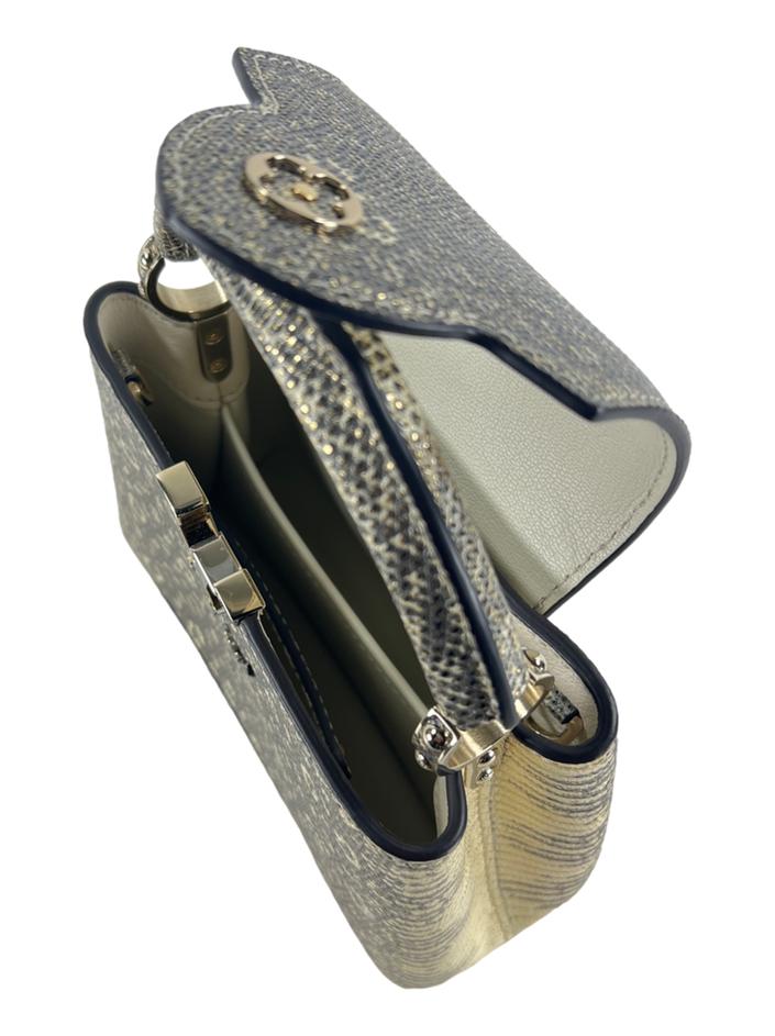 Bolsa Tiracolo Louis Vuitton Capucines Lizard Mini Argento - CSLE71 ...
