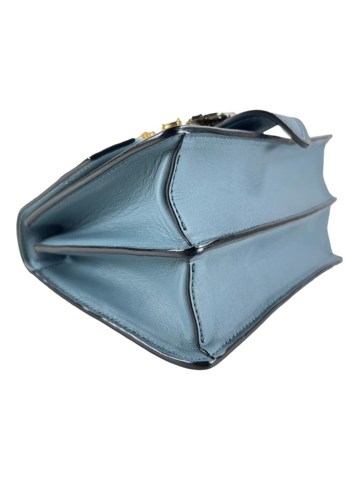 Bolsa Tiracolo Miu Miu Madras Soft Calf Crystal Azul - BHRD152 Original ...