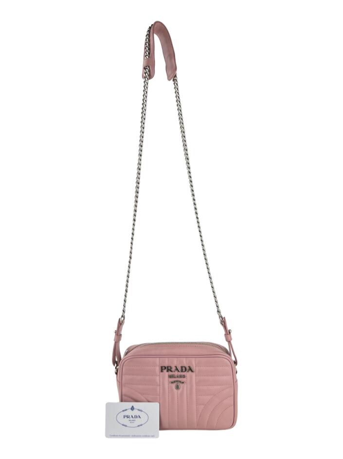 Bolsa Tiracolo Prada Camera Diagramme Rosa - CKAX1 Original | Etiqueta ...