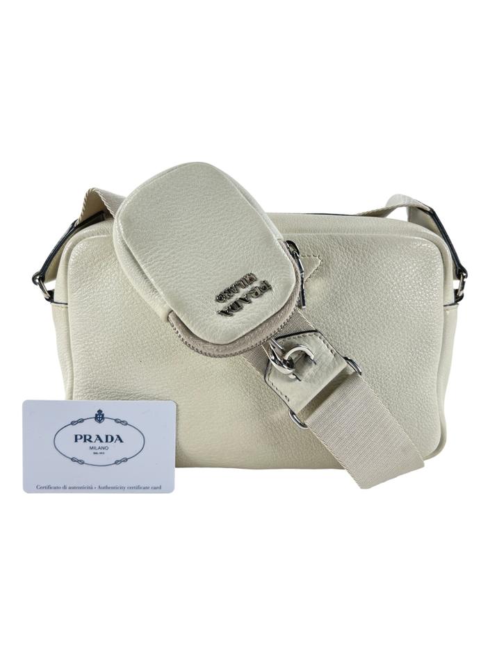 Bolsa Tiracolo Prada Camera Triangle Off White - CRRA38 Original ...