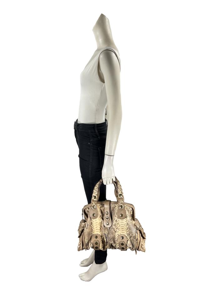 Bolsa Tote Chloé Silverado Python Etoupe - CPTN3 Original | Etiqueta Única