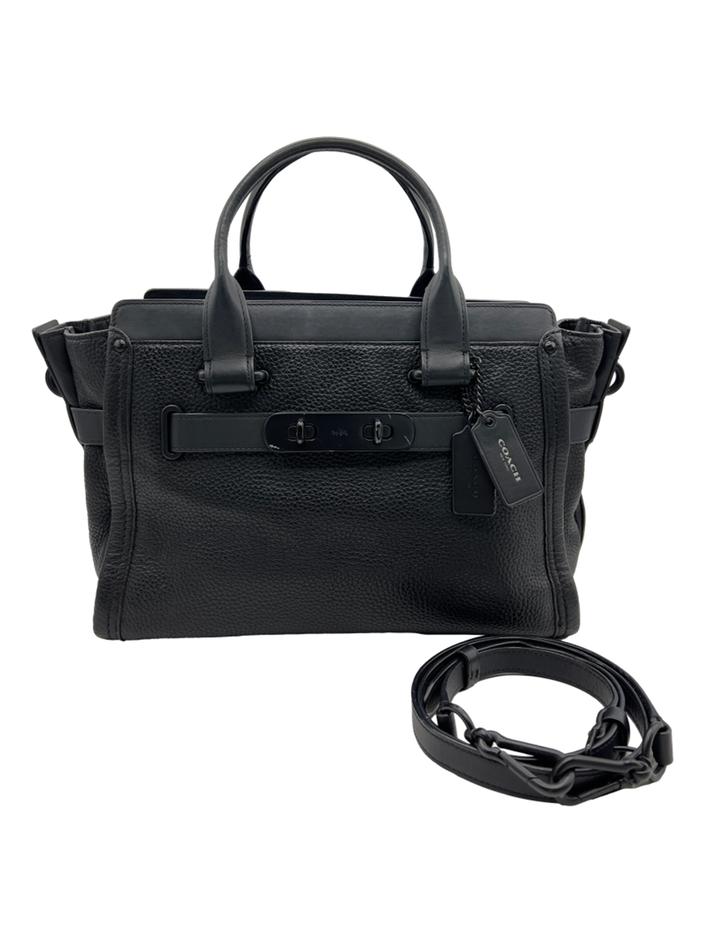 Bolsa Tote Coach Swagger 27 Pebbled Preta - CZEM4 Original | Etiqueta Única