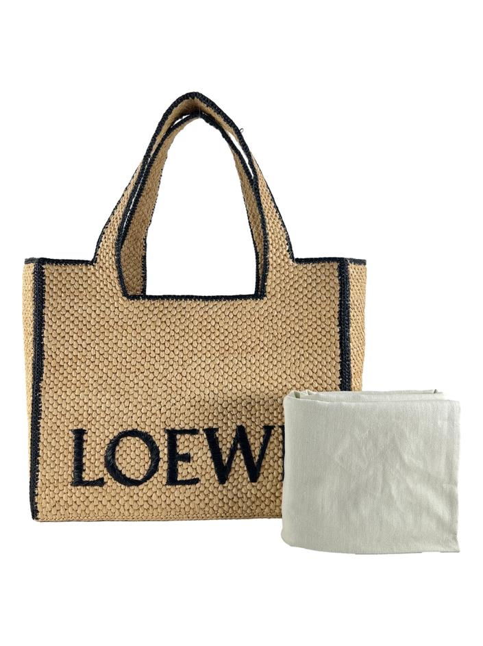 Bolsa Tote Loewe Font Rafia Bege - CHAU50 Original | Etiqueta Única