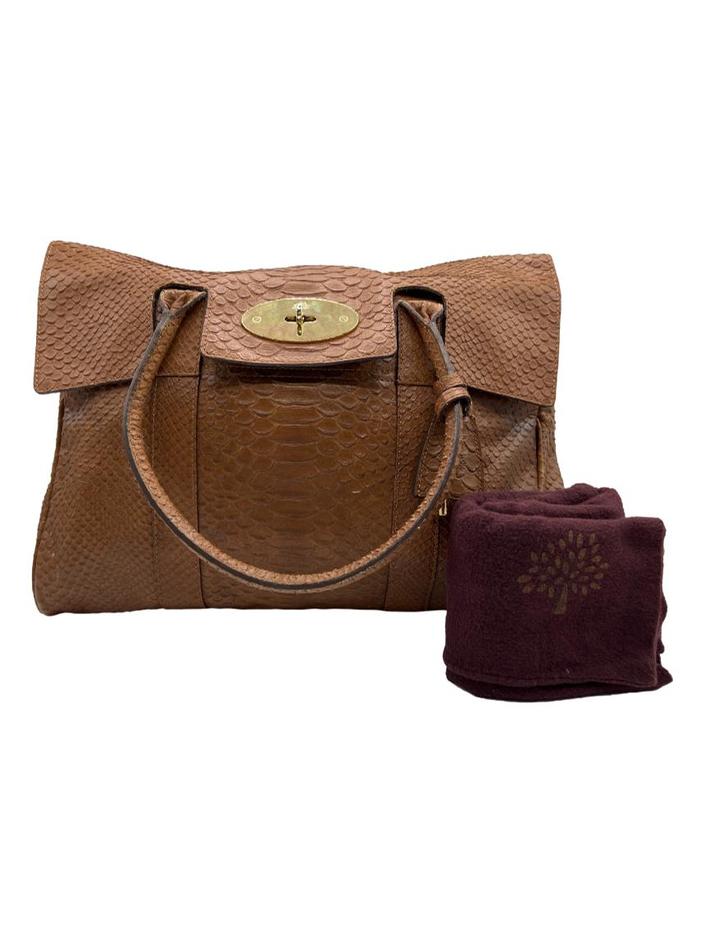 Bolsa Tote Mulberry Bayswater Embossed Python Marrom - DWA90 Original ...