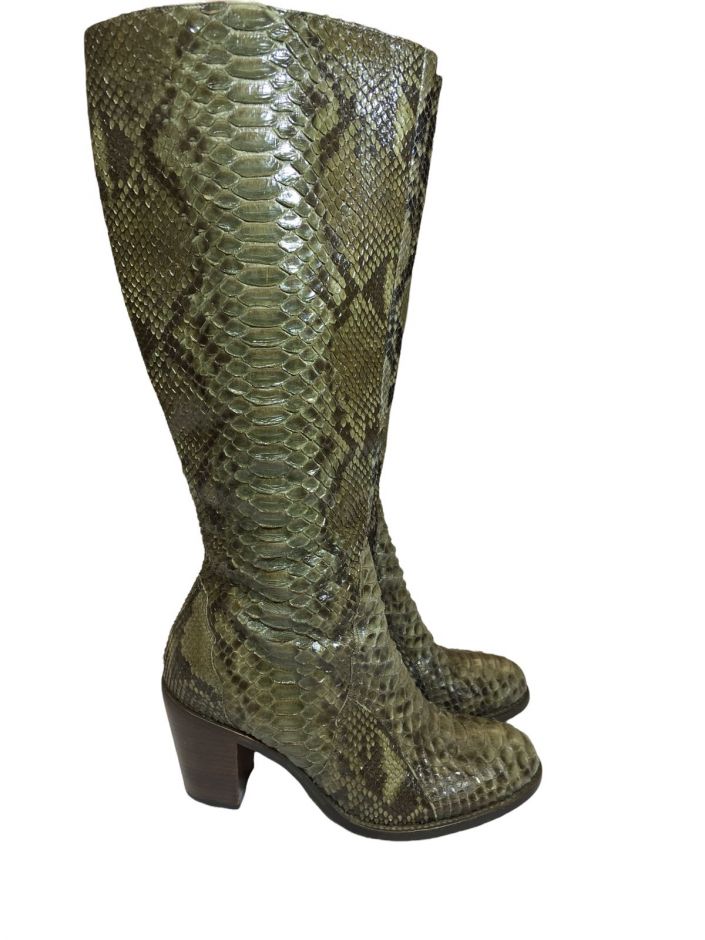 Bota Cavage Python Verde - QXV1175 Original | Etiqueta Única