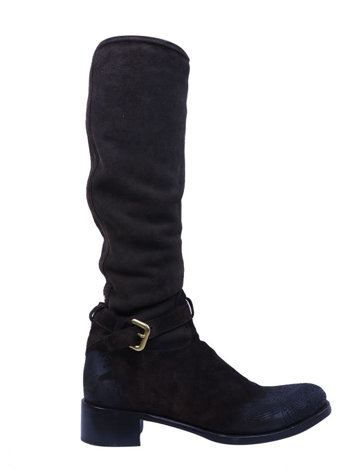Bota Prada Camurça Café - KTQ8 Original | Etiqueta Única