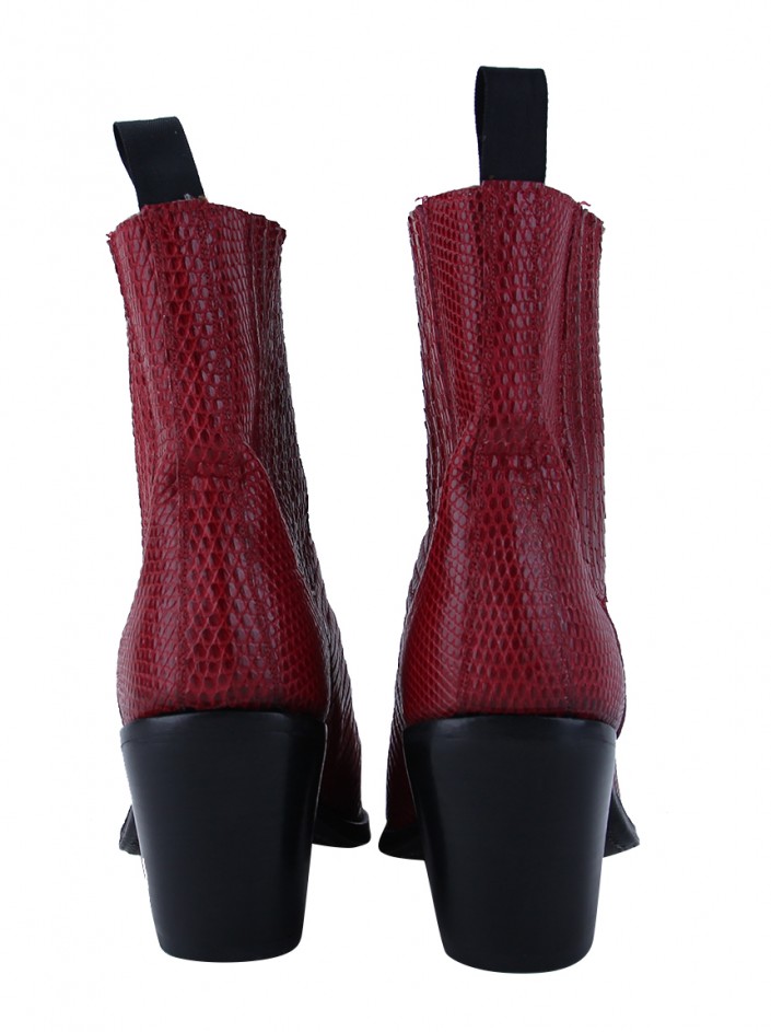 Bota Tony Mora Textura Couro Vermelho Original - | Etiqueta Única