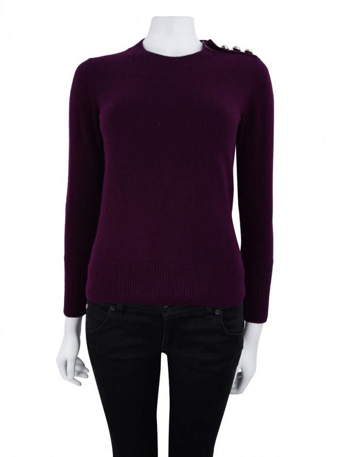 Suéter Burberry Cashmere Vinho - CSC661 Original | Etiqueta Única