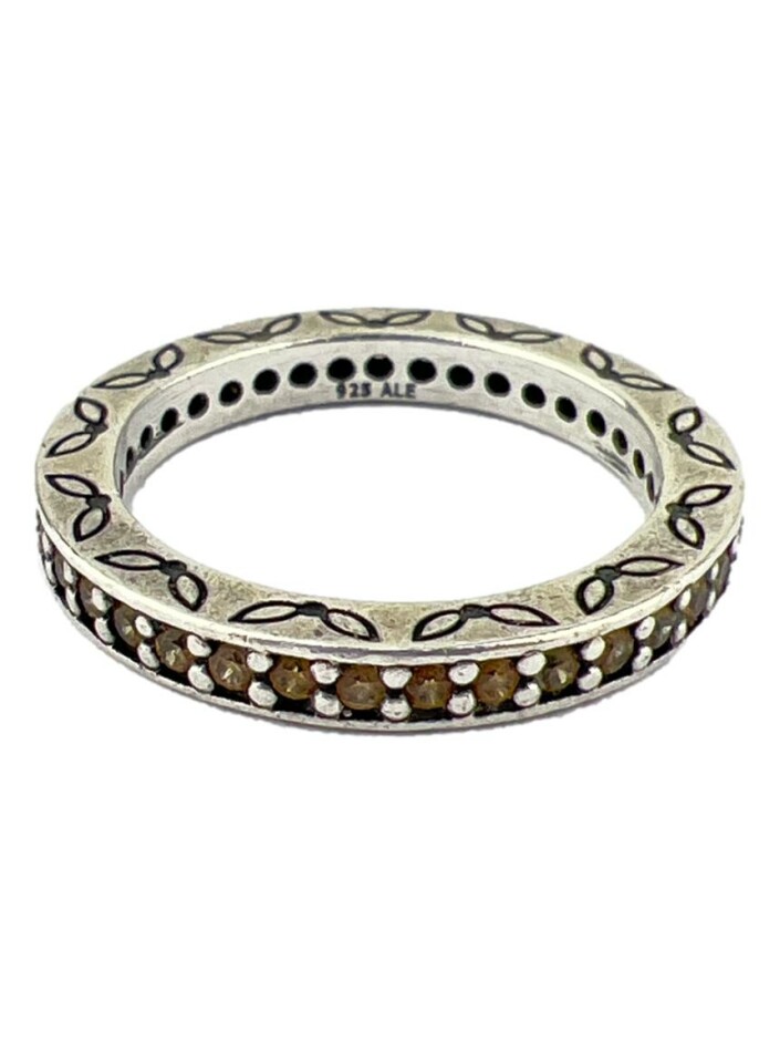 Anel Pandora Pedras Dourada Prata 925 Original - QHU150 | Etiqueta Única