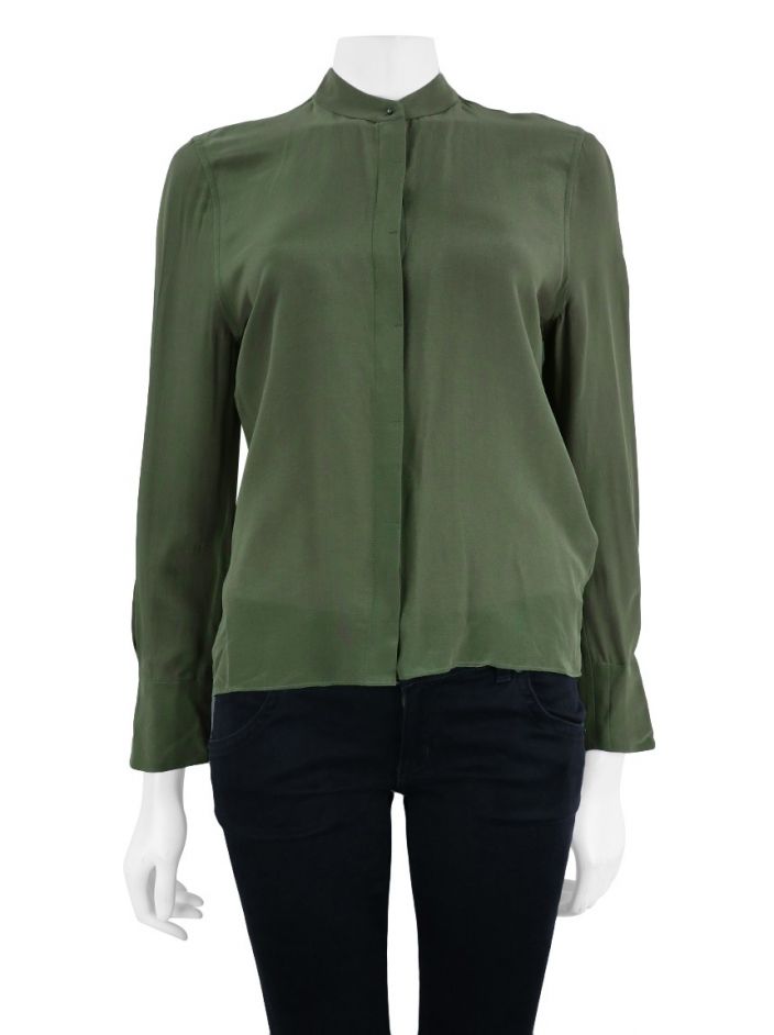 Camisa All Saints Spitalfields Reta Verde Musgo - CQC57 Original ...