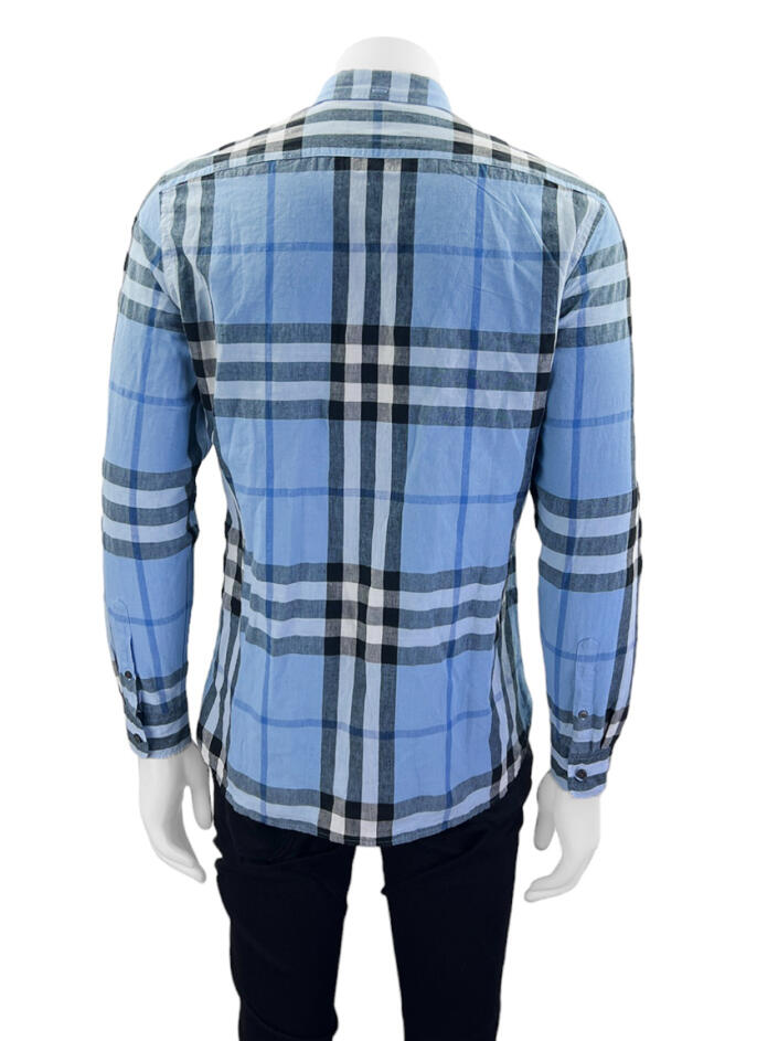 Camisa Burberry Xadrez Azul - CGZA16 Original | Etiqueta Única