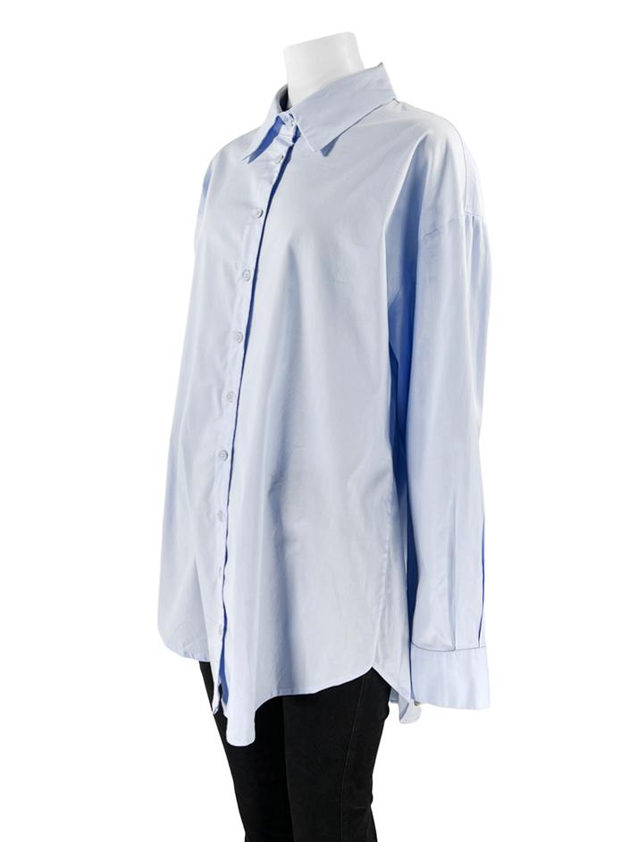 Camisa Helena Bordon Tecido Azul - BISJ179 Original | Etiqueta Única