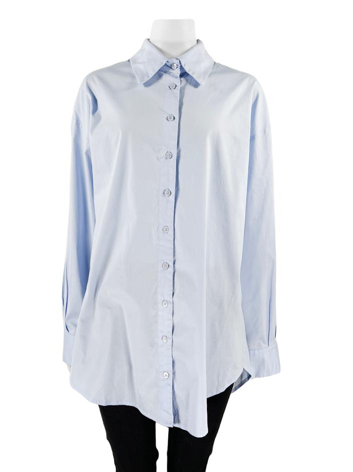 Camisa Helena Bordon Tecido Azul - BISJ179 Original | Etiqueta Única