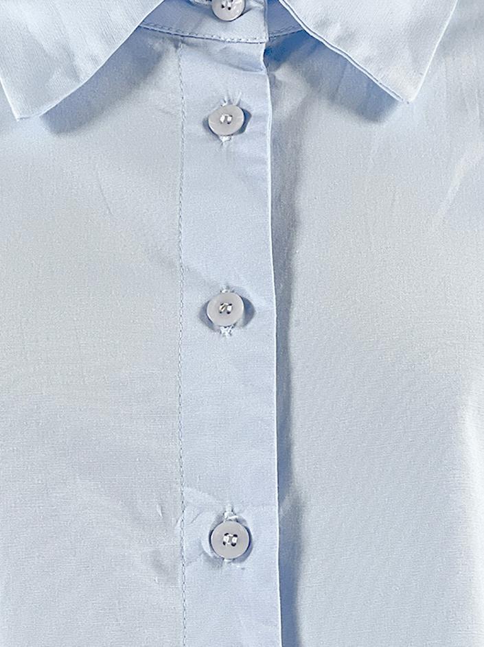 Camisa Helena Bordon Tecido Azul - BISJ179 Original | Etiqueta Única