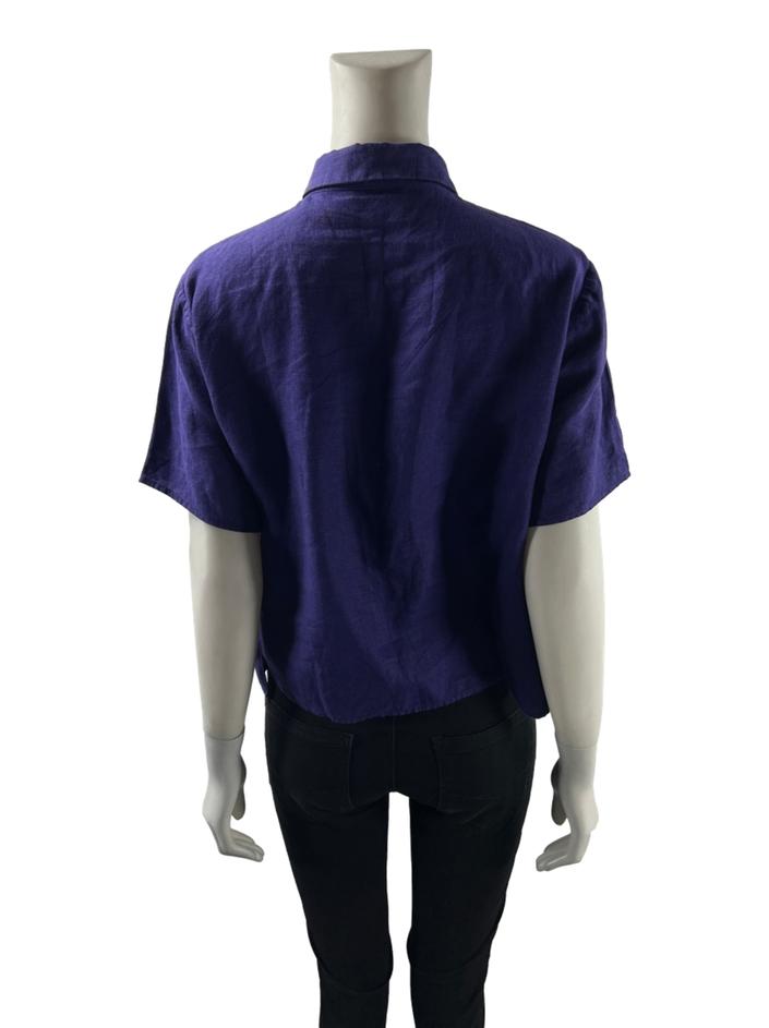 Camisa Paula Raia Linho Roxo - BBS420 Original | Etiqueta Única