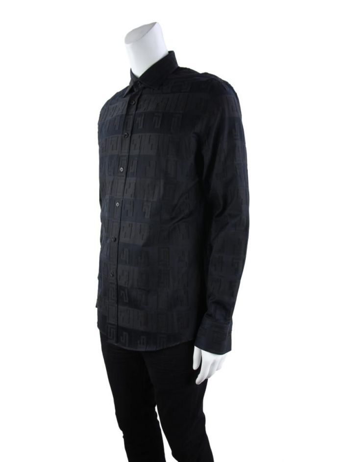 Camisa Versace Masculina Preta Texturizada Original | Etiqueta Única