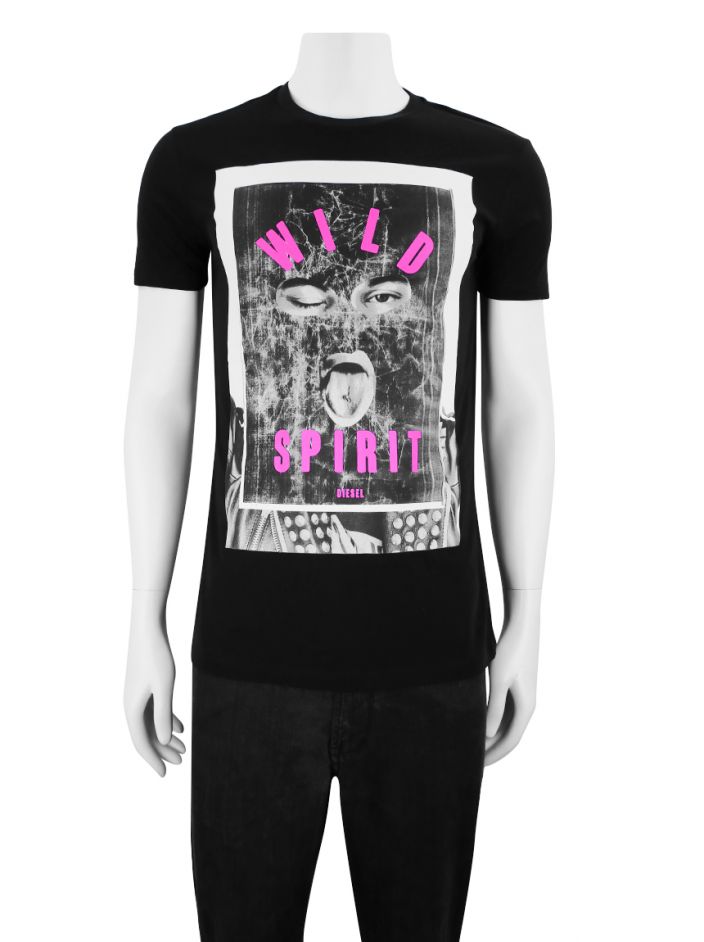 Camiseta Diesel Wild Spirit Preta Masculina - LTA88 Original | Etiqueta ...