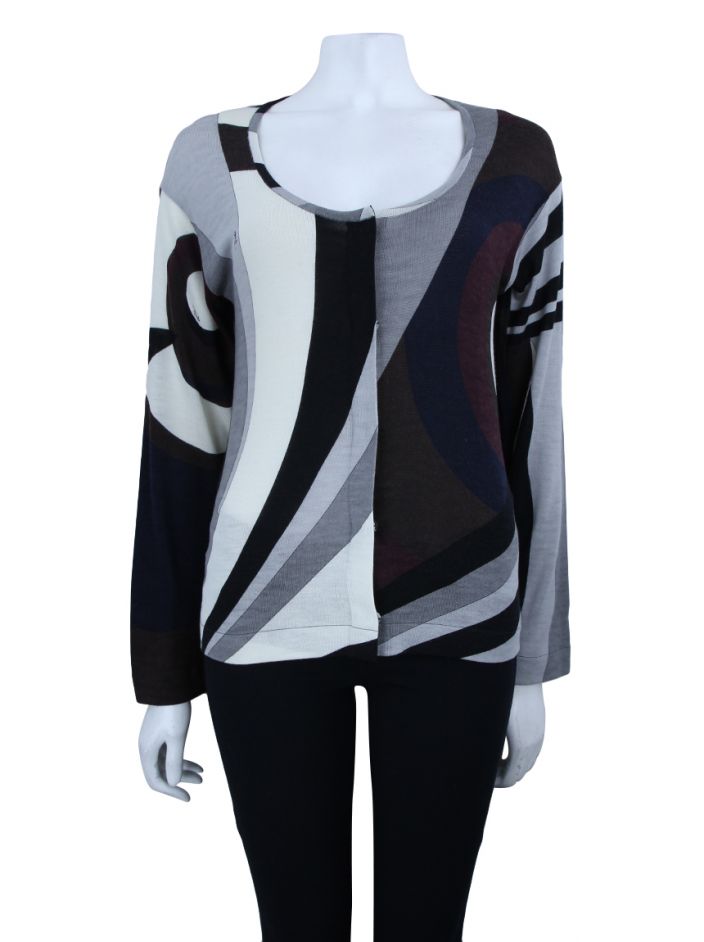 Cardigan Emilio Pucci Lã Estampa Gráfica - IRR89 Original | Etiqueta Única