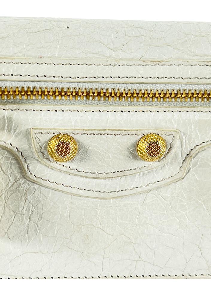 Carteira Balenciaga Continental Zip Around Agneau Branca - CZOA1 ...