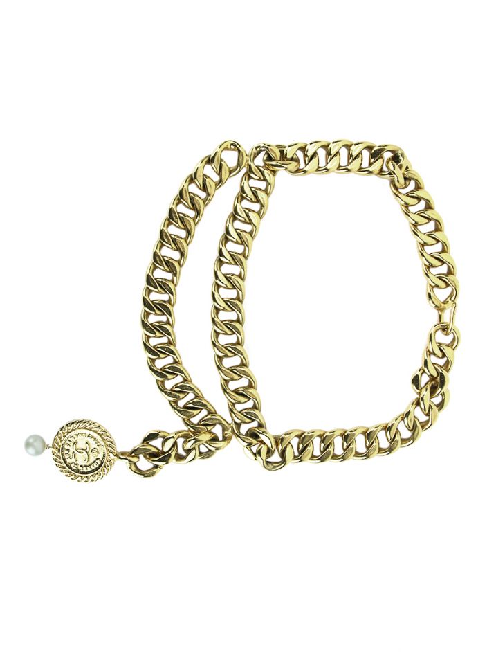 Choker Chanel Vintage Coco Medallion Dourado - JAX7 Original | Etiqueta ...