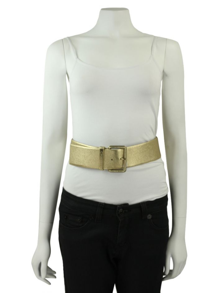 Cinto Chanel Couro Dourado Original - | Etiqueta Única