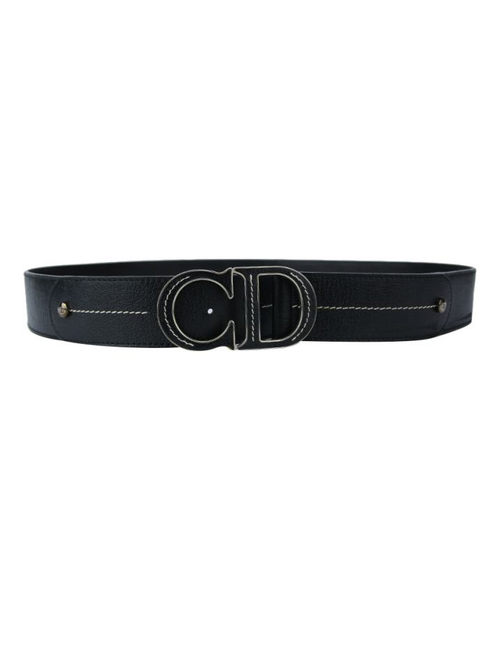 Cinto Christian Dior Couro Preto Monograma - CHT28 Original | Etiqueta ...