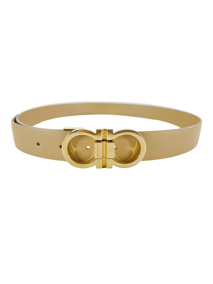 Cinto Salvatore Ferragamo Gancini Bege - CLQL8 Original | Etiqueta Única