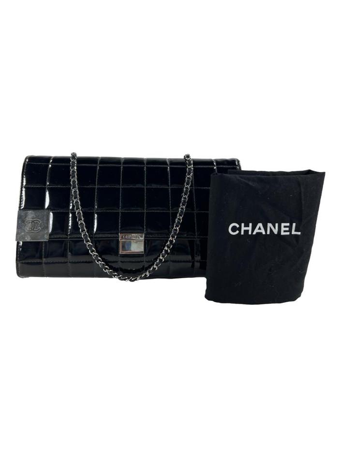 Clutch Chanel Chocolate Bar Chain Preto Vintage - NEJ43 Original ...