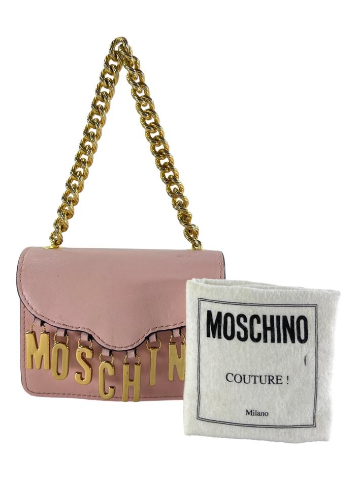 Clutch Moschino Logo Charm Mini Rosa - DEWF8 Original | Etiqueta Única