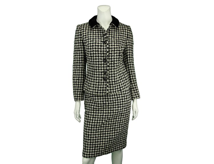Conjunto Moschino Chep and Chic Lã Branco E Preto - BJO12 Original ...