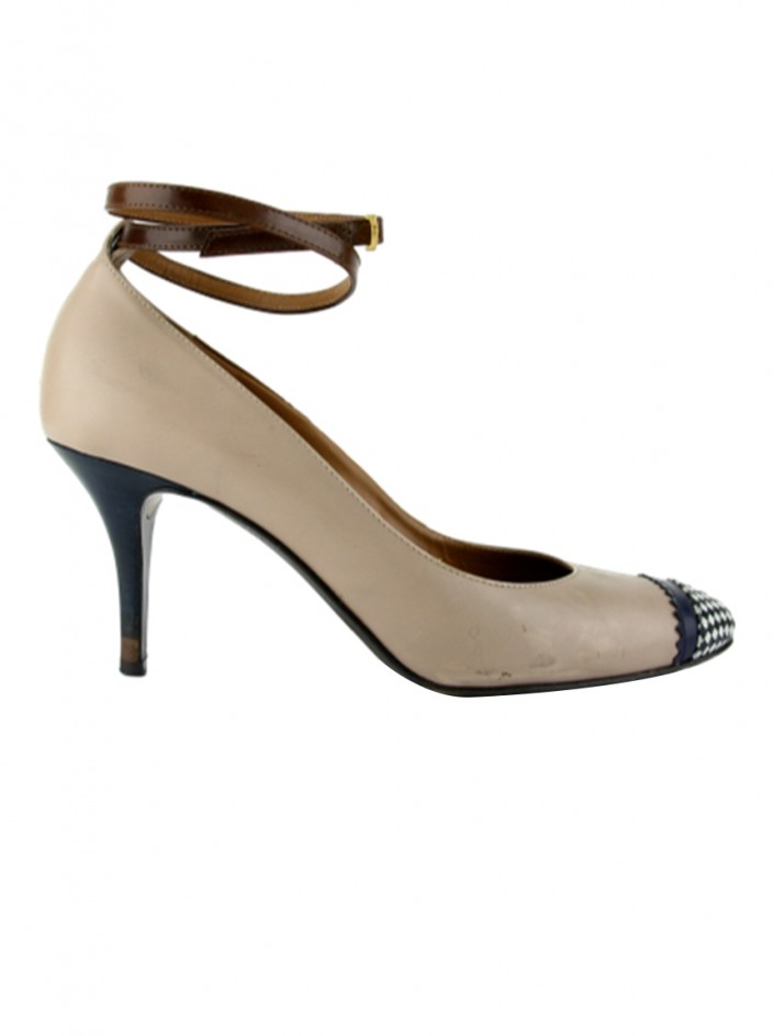 Sapato Fendi Xadrez Couro Bege - IDC4 Original | Etiqueta Única