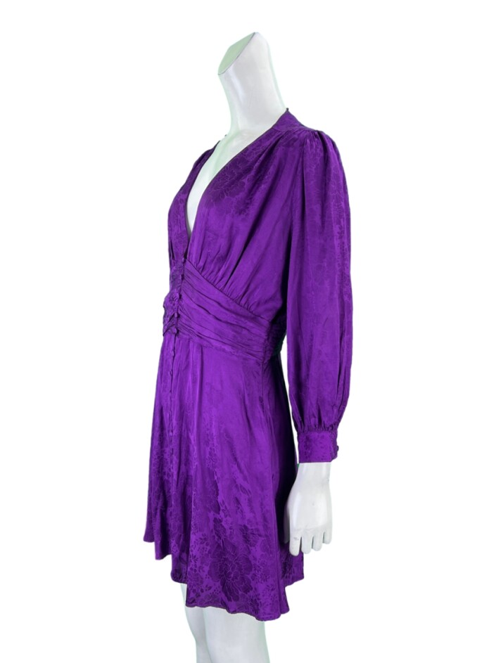 Vestido Zara Manga Longa Roxo - OAJ63 Original | Etiqueta Única