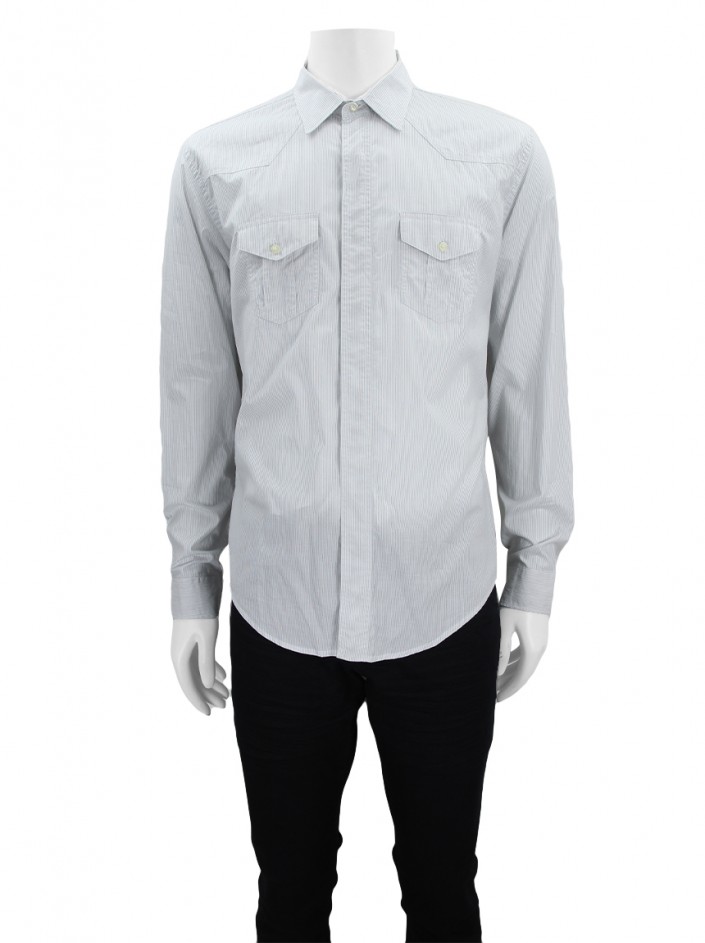 Camisa Zara Branca Riscada Masculina - SOK7 Original | Etiqueta Única