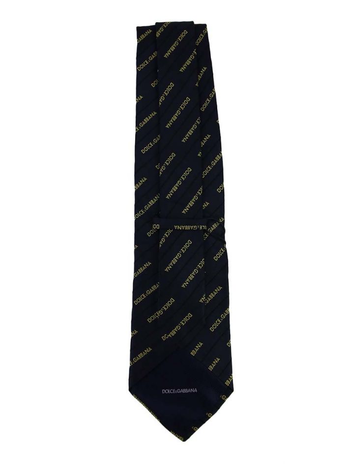 Gravata Dolce & Gabbana Vintage Seda Logo Azul Marinho Original - KYV5 ...