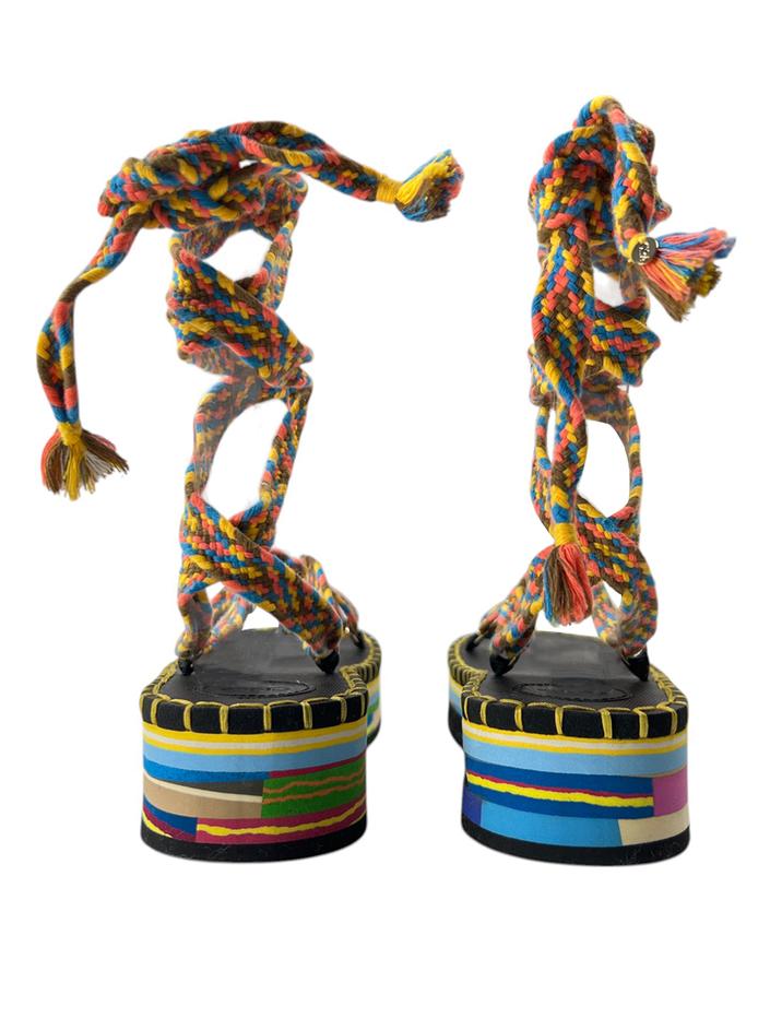 Plataforma Chloé Lou Braided Multicolor - CTXM2 Original | Etiqueta Única