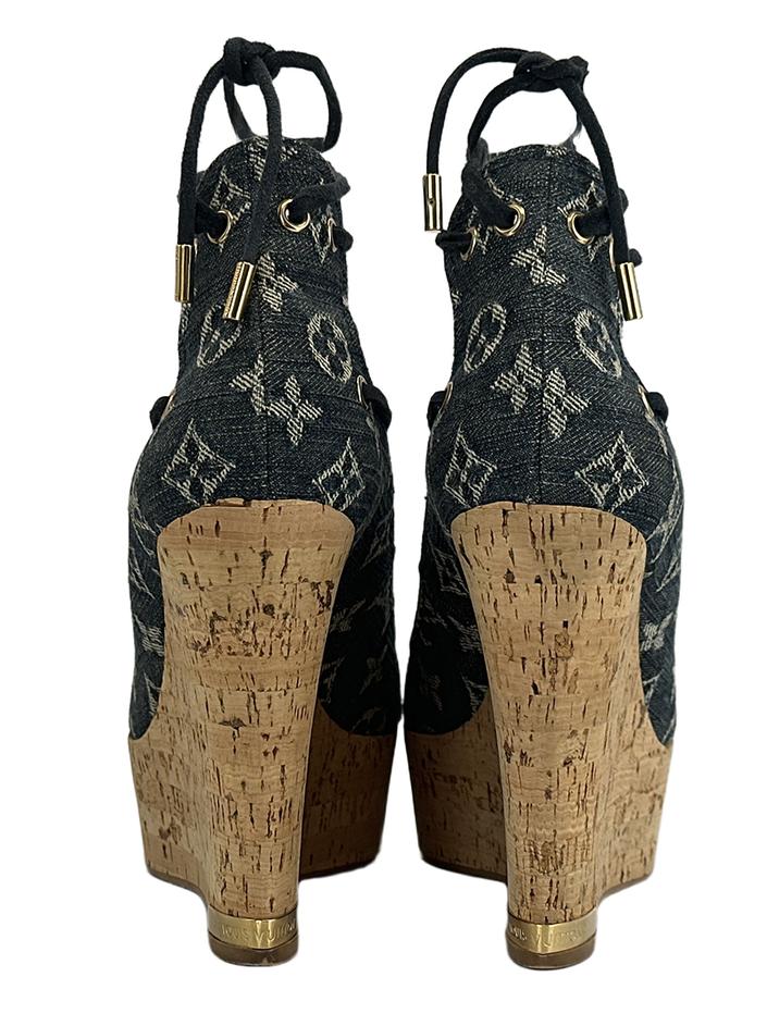Plataforma Louis Vuitton Wedge Denim Azul - DBQE8 Original | Etiqueta Única