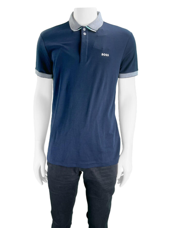 Polo Hugo Boss Regular Fit Azul - AFUJ38 Original | Etiqueta Única