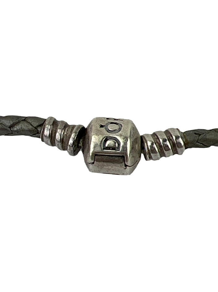 Pulseira Pandora Duo Couro Cinza - CESI13 Original | Etiqueta Única