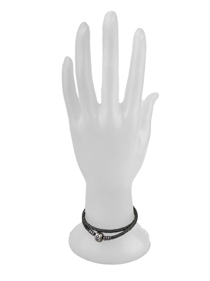 Pulseira Pandora Duo Couro Cinza - CESI13 Original | Etiqueta Única