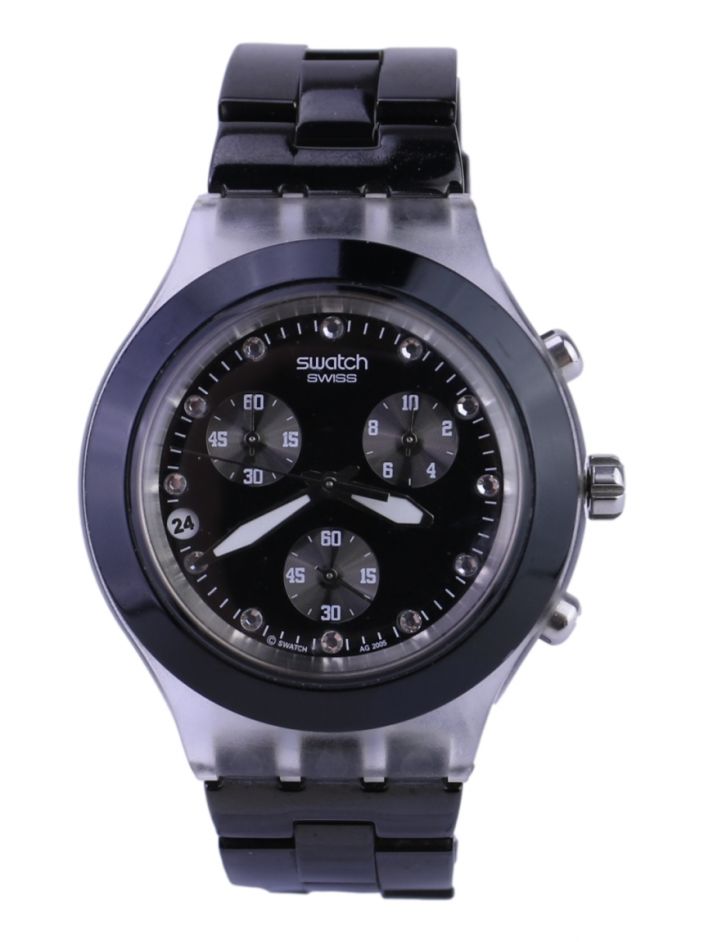 Relógio Swatch Swiss Irony Diaphane Aço Inoxidável Preto - UQE7 ...