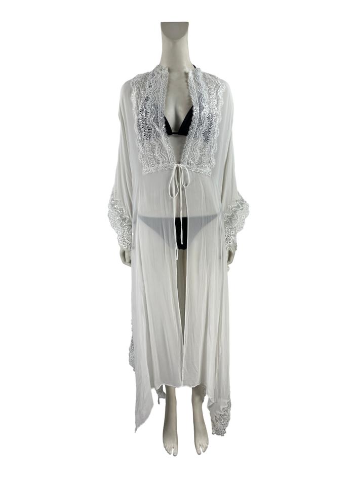 Saída de Praia LA GEA Tecido Branco - UMT28 Original | Etiqueta Única