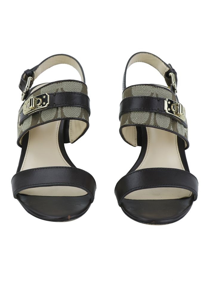 Sandália Coach Raya Monograma e Couro Marrom - JXI11 Original ...