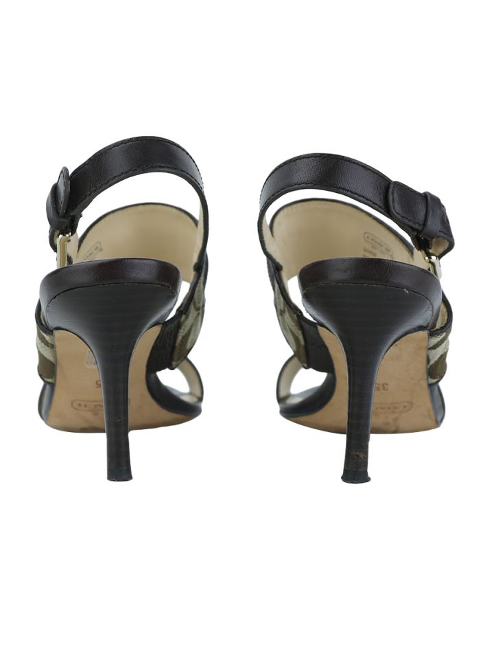 Sandália Coach Raya Monograma e Couro Marrom - JXI11 Original ...